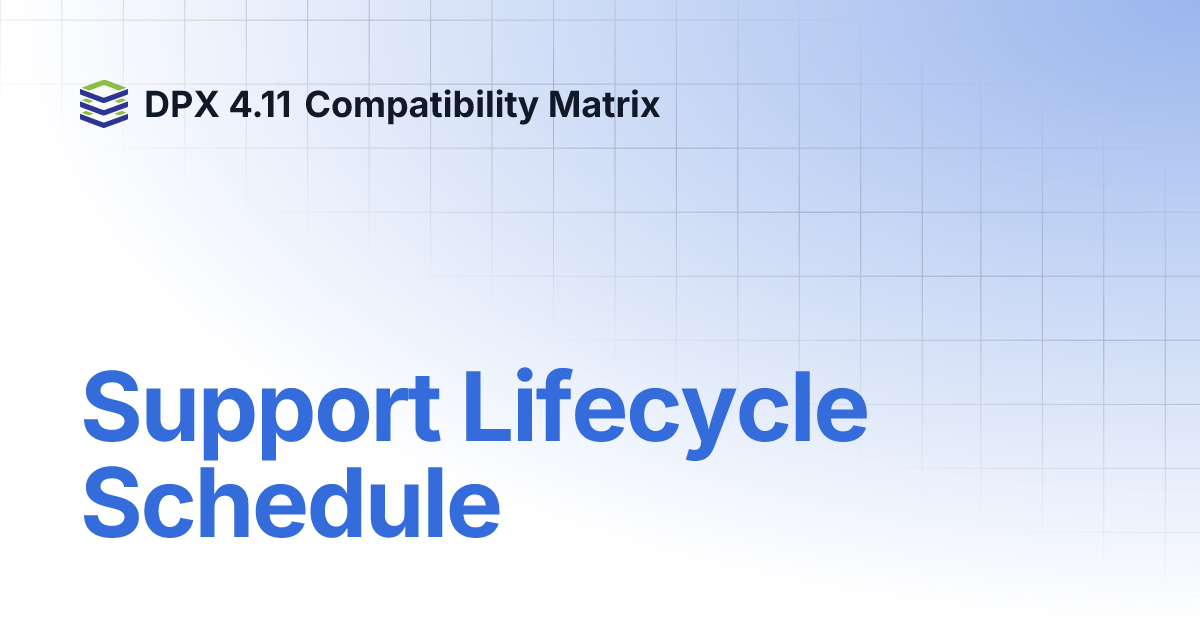 Support Lifecycle Schedule | DPX 4.11 Compatibility Matrix