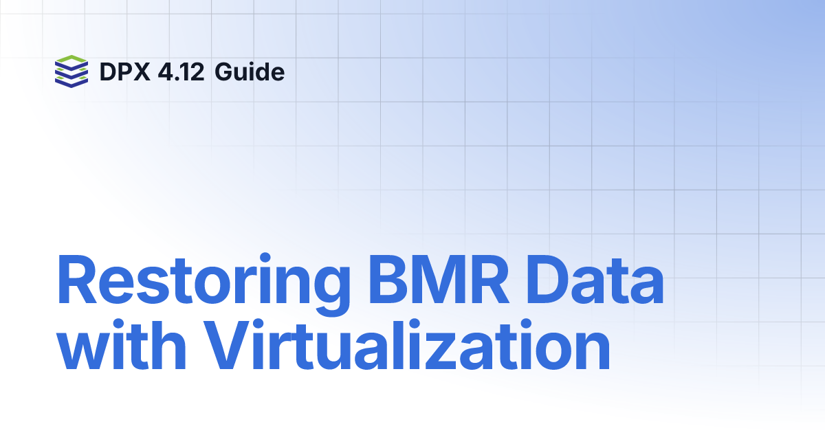 Restoring BMR Data with Virtualization | DPX 4.12 Guide